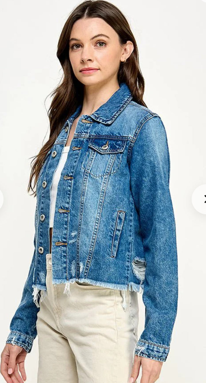 Distressed Denim Jacket – glamourandgrace.net